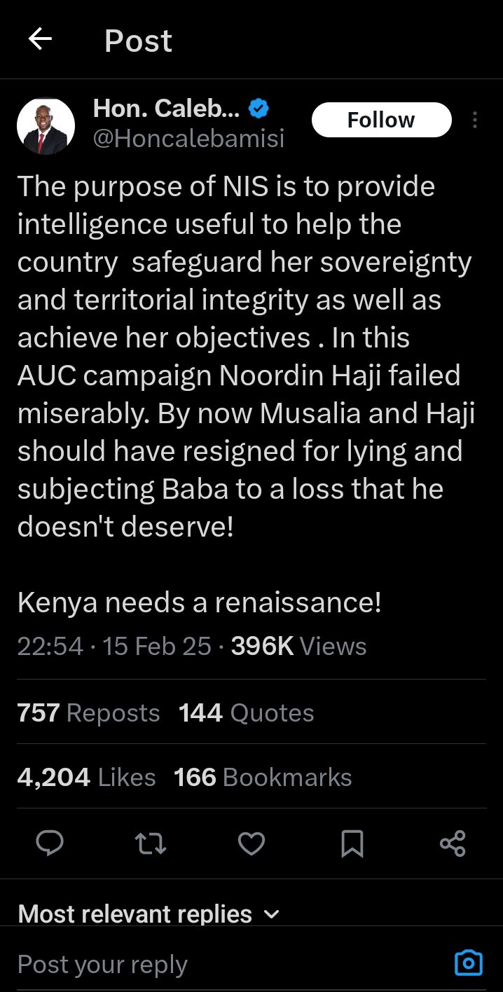 The NIS failure that cost Raila Odinga, Hon. Caleb Hamisi reveals - Leaked